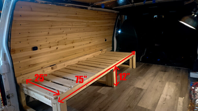 Chevy Astro Camper Van Build: Pull Out Slat Bed Seeking Lost: Thru ...